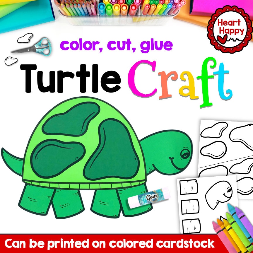 Printable Kids Turtle Craft Template, Letter T, Homeschool, Teachers ...