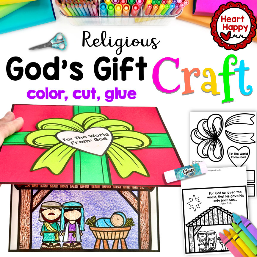 God's Gift to the World Kids Printable Christmas Craft Template,kids ...