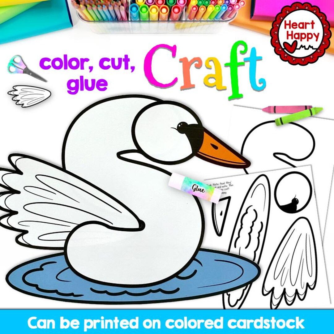 Letter S Swan Craft, Printable Kids Craft Template, Alphabet Craft, S ...