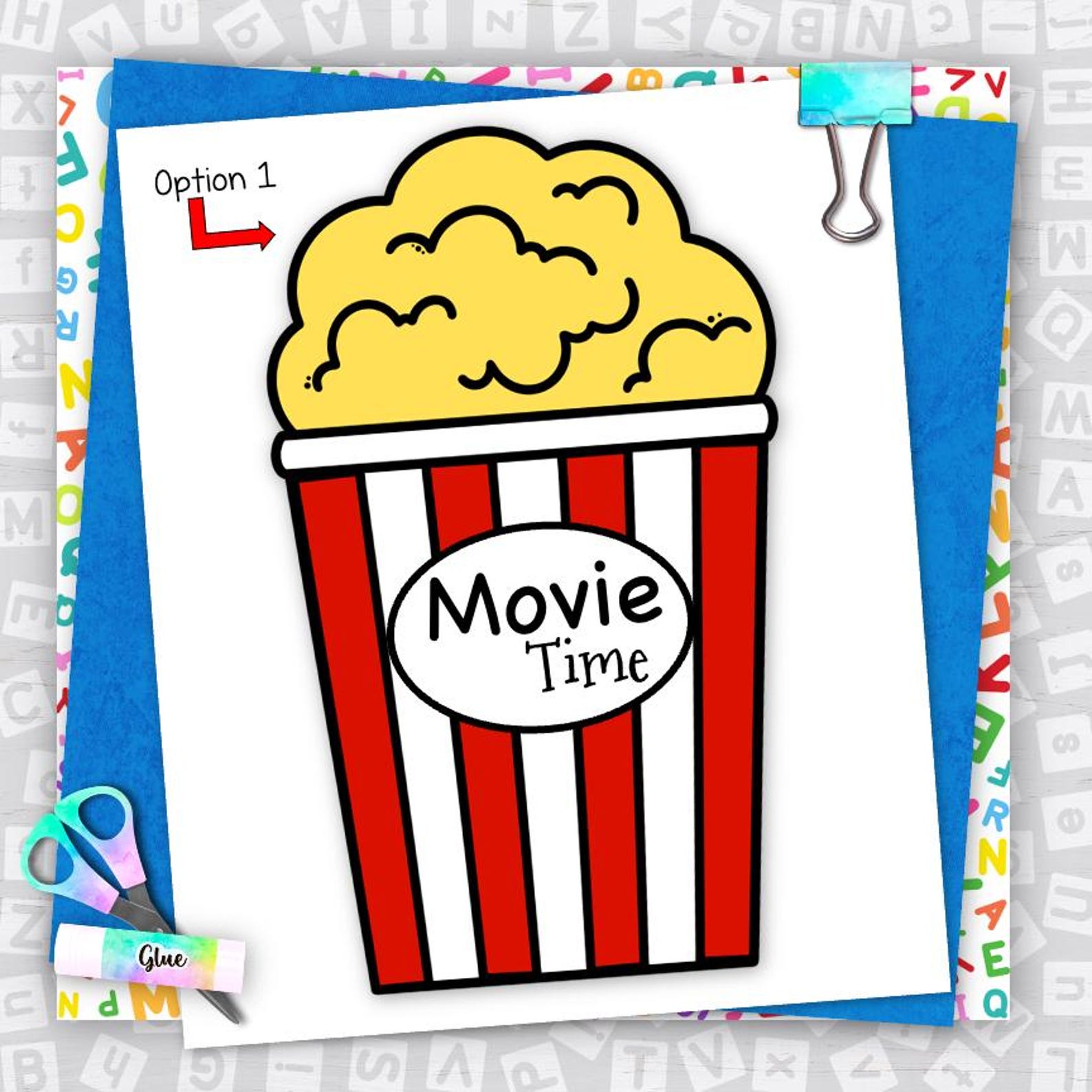 Popcorn Craft, Kids Printable Craft Template, Letter P, Homeschool ...