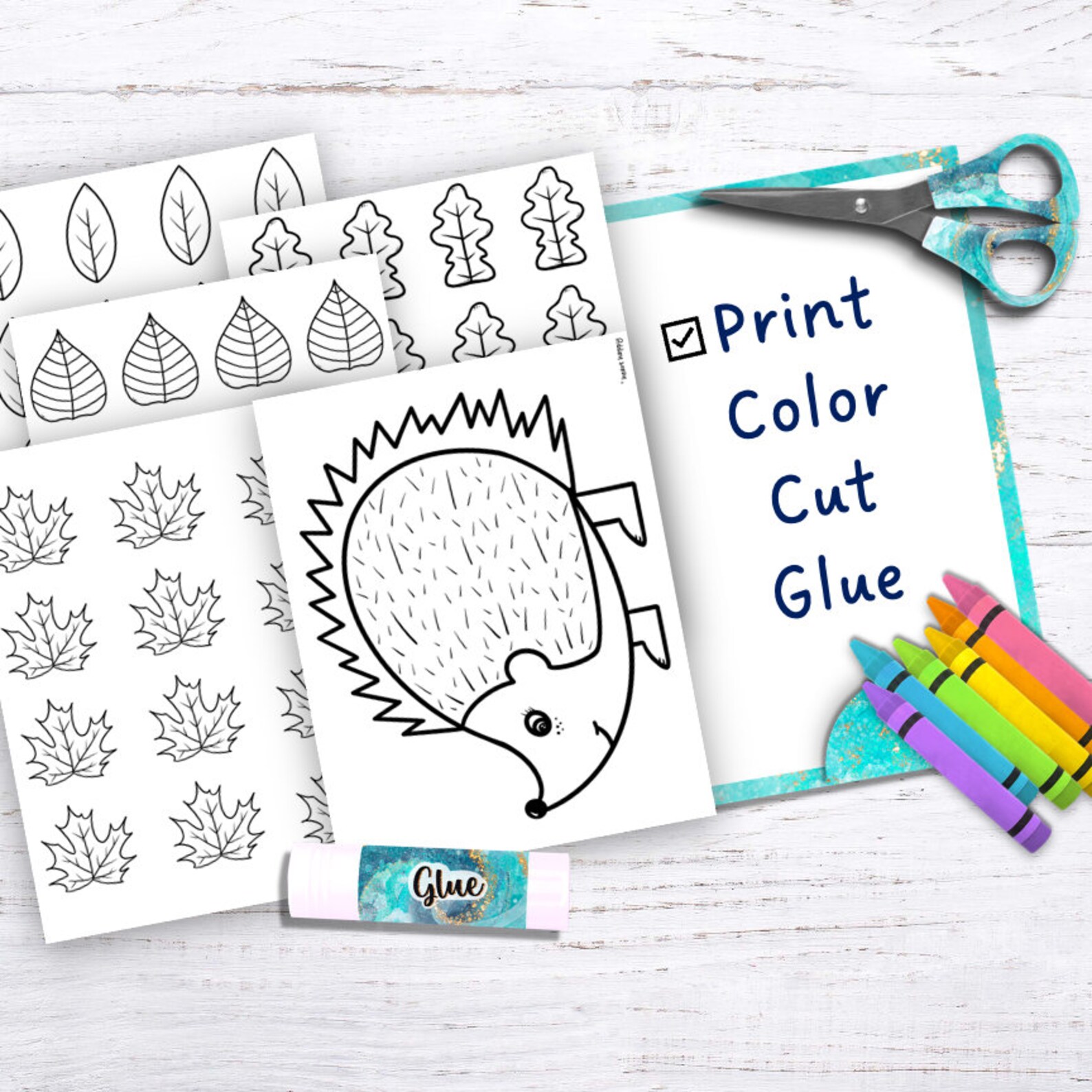 Hedgehog Kids Printable Craft Template Kids Fall/autumn - Etsy