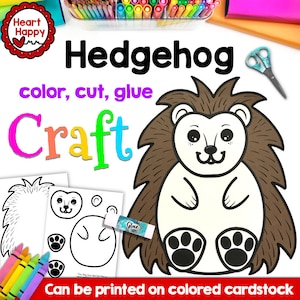 Printable Kids Hedgehog Craft Template, Forest Animals, Woodland ...