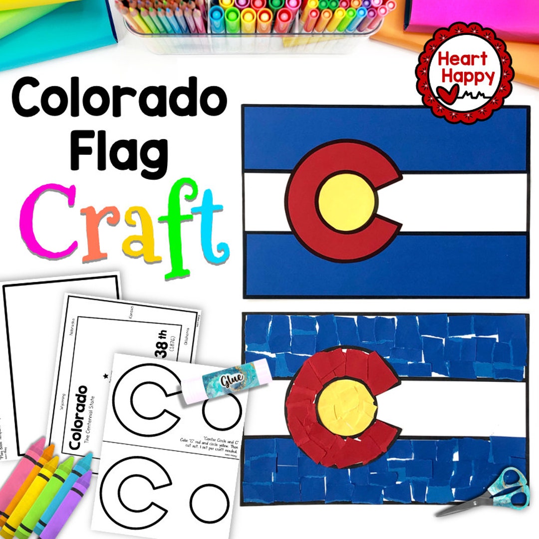 Colorado Flag Craft, Kids Printable Craft Template, Colorado State ...
