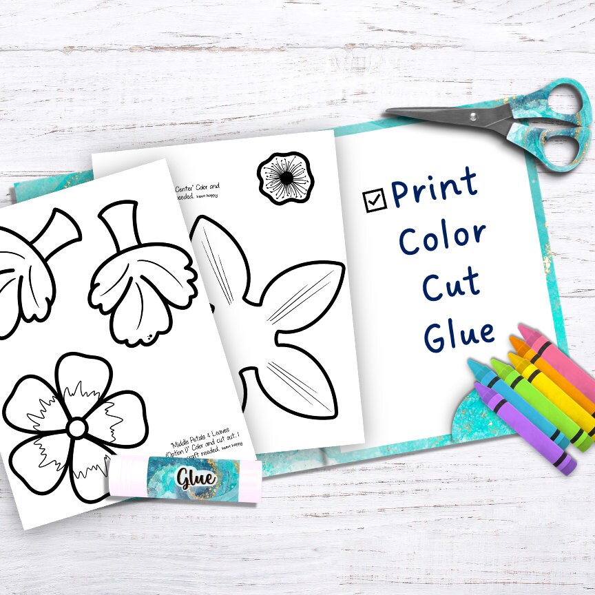 Columbine Flower Craft, Kids Printable Craft Template, Colorado State ...