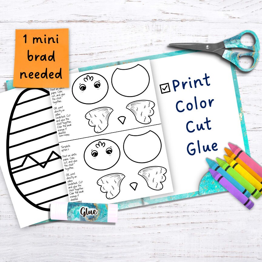 Hatching Chick Kids Printable Craft Template, Farm Animals, Spring ...