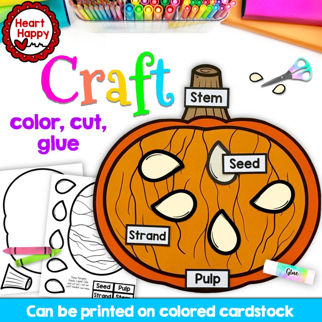 Pumpkin Labeling Craft, Kids Printable Craft Template, Fall Craft ...