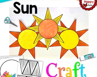 Sun Craft, Kids Printable Craft Template, Summer Craft, End of Year ...