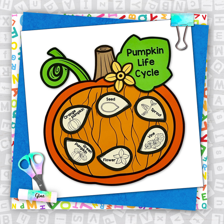 Pumpkin Life Cycle Craft, Kids Printable Craft Template, Fall Craft ...