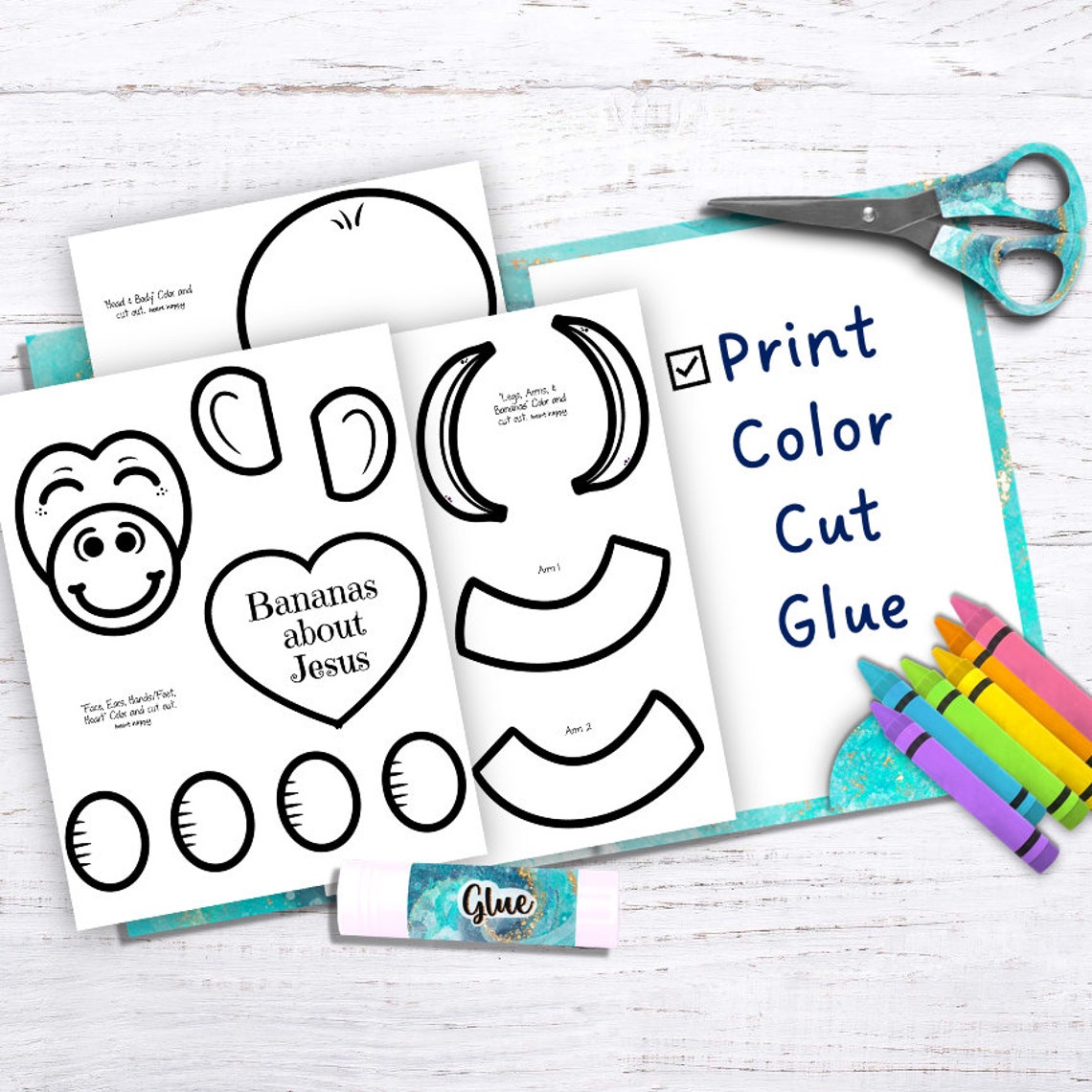 Religious Kids Printable Craft Template, Chimpanzee Craft, Valentines ...