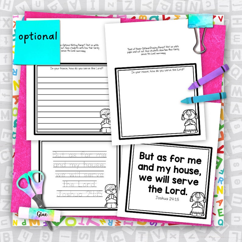 Family Bible Verse Craft Template, Religious Craft, Sunday School, VBS ...
