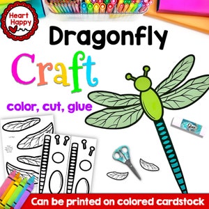 Printable Kids Dragonfly Craft Template, Insect Craft, Bug Craft ...