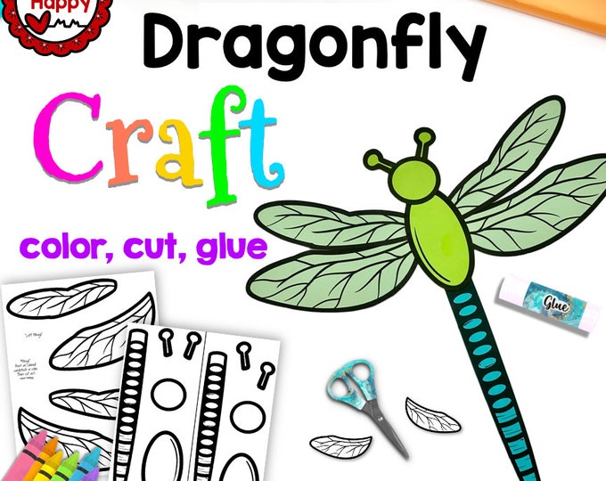 Printable Dragonfly Craft for Kids | Spring Activities | Insect Craft ...