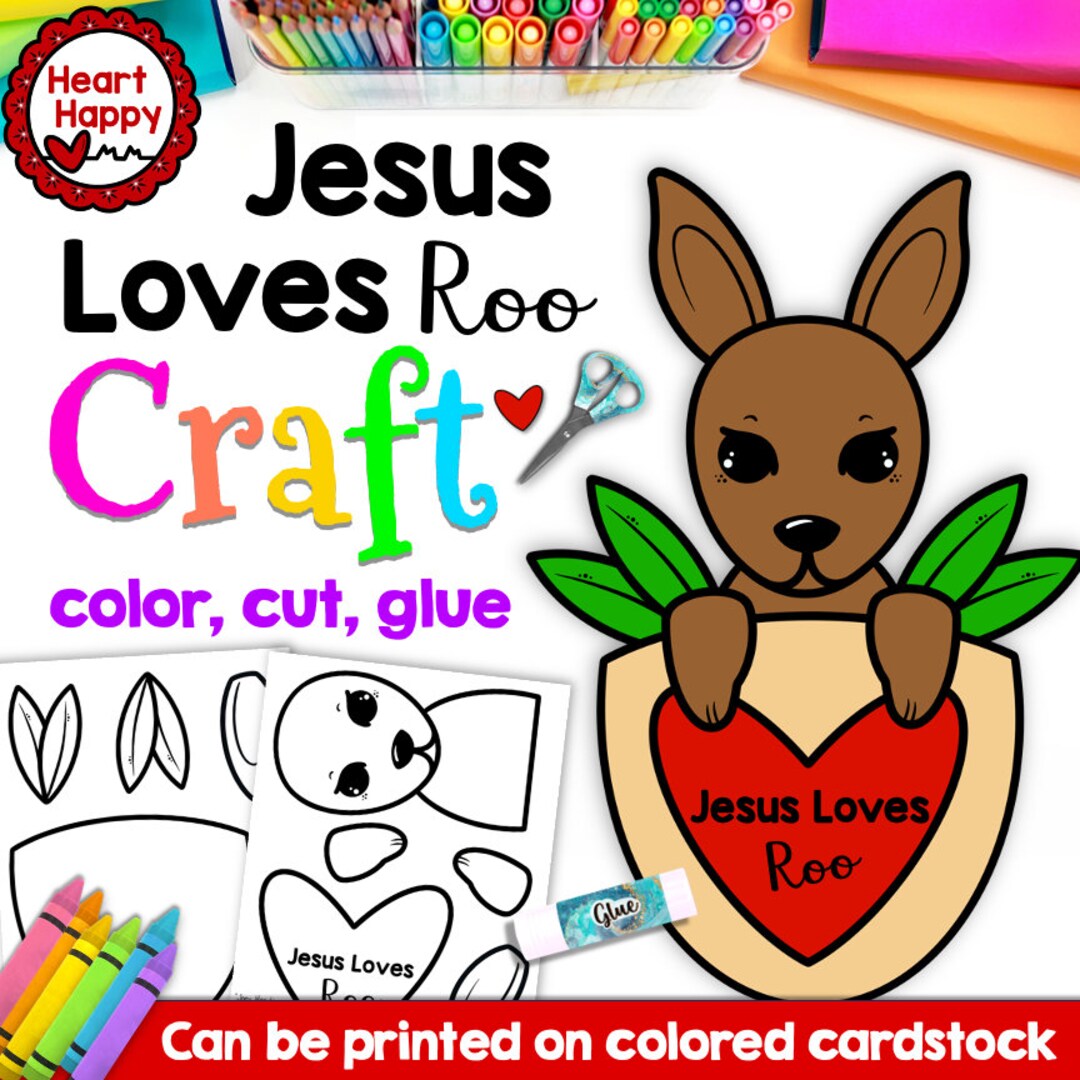 Kangaroo Religious Craft, Kids Printable Craft Template, VBS, Bible ...
