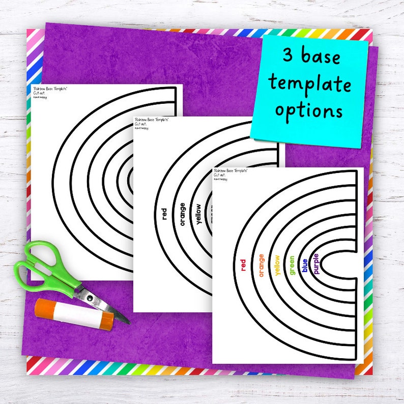Rainbow Torn Paper Craft, Kids Printable Craft Template, Spring ...