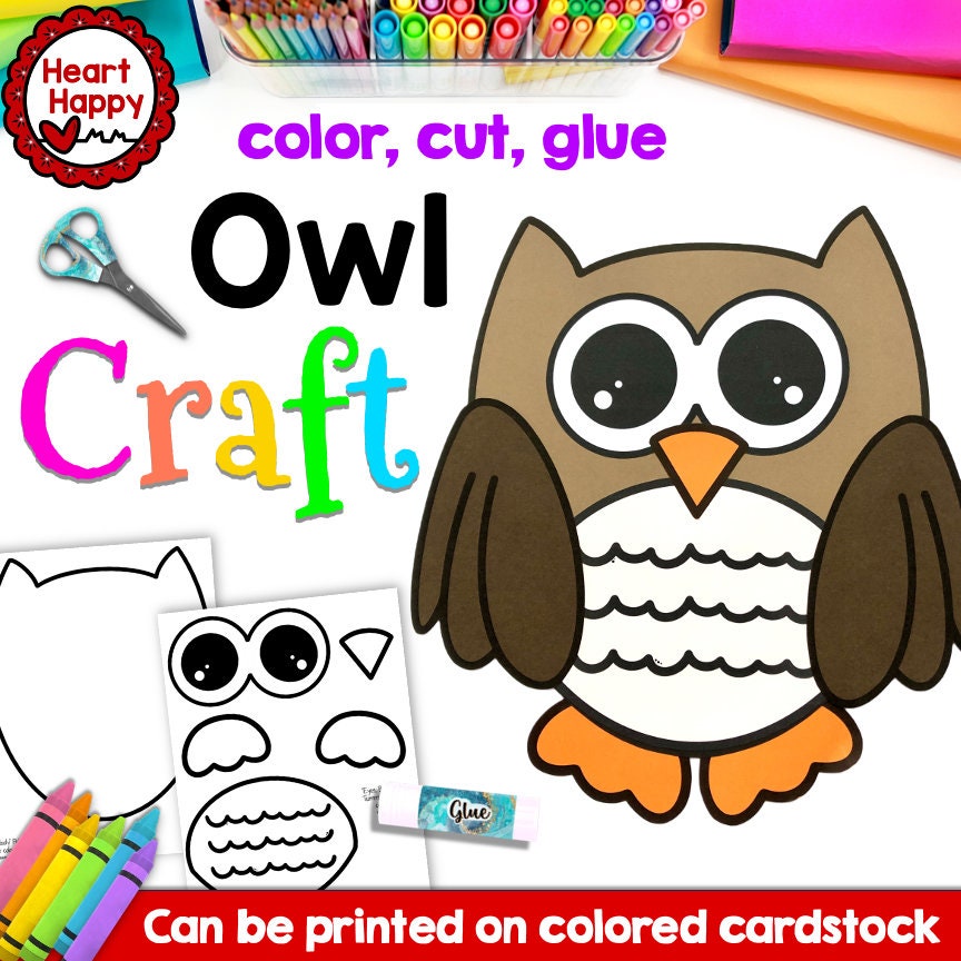 Printable Kids Owl Craft Template, Forest Animals, Woodland Animals ...