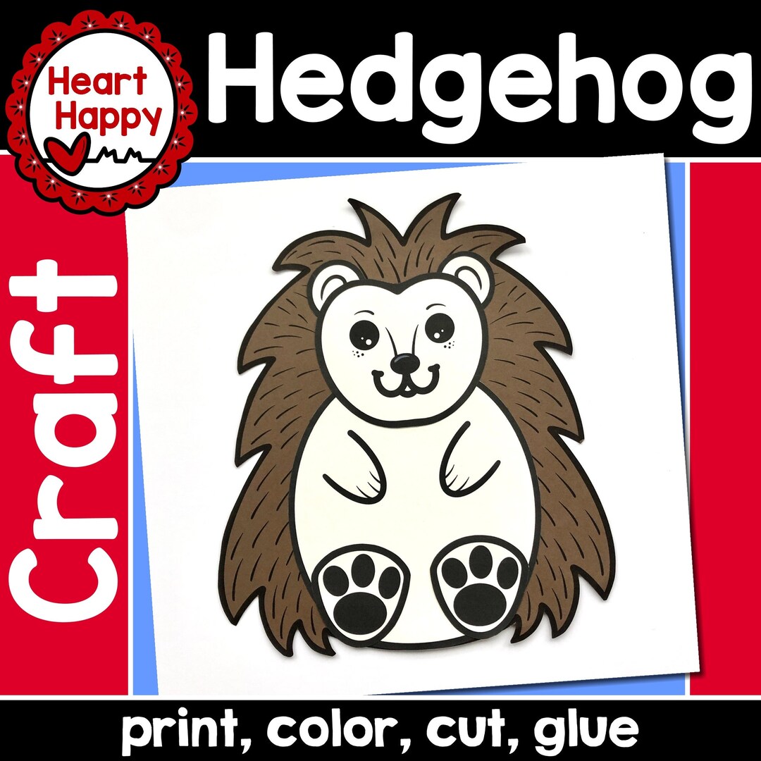 Printable Kids Hedgehog Craft Template Forest Animals - Etsy