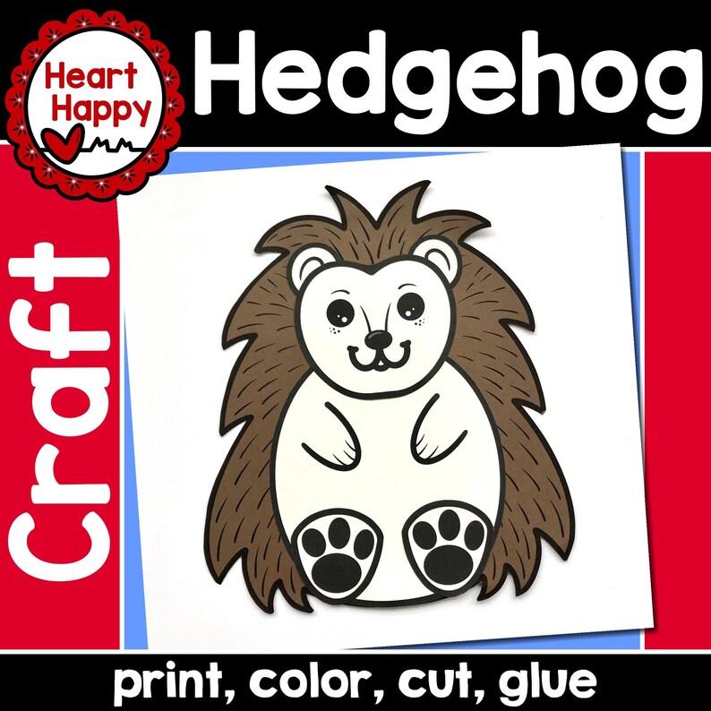 Printable Kids Hedgehog Craft Template Forest Animals - Etsy