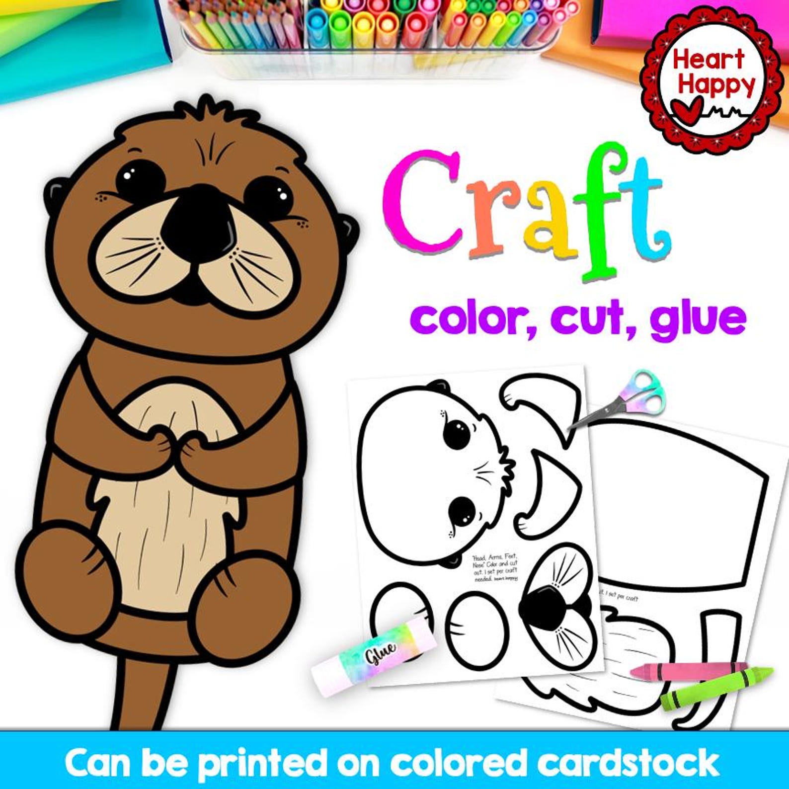 Otter Craft, Kids Printable Craft Template, Letter O, Science ...