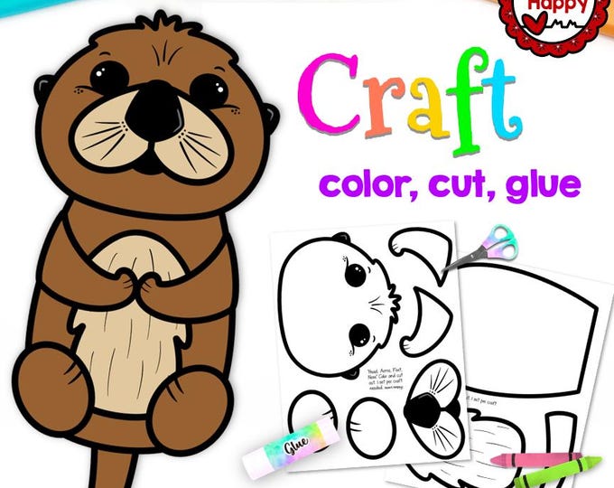 DIY Otter Couple + DXF | Otter Papercraft | Otter Template - Etsy