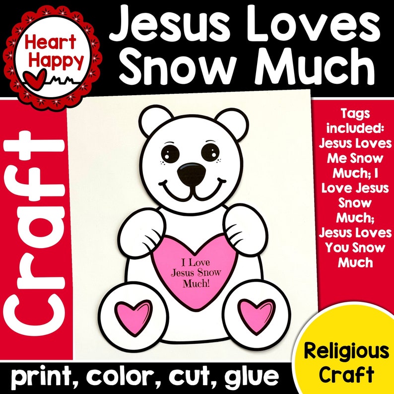 Religious Kids Printable Craft Template Polar Bear Craft - Etsy