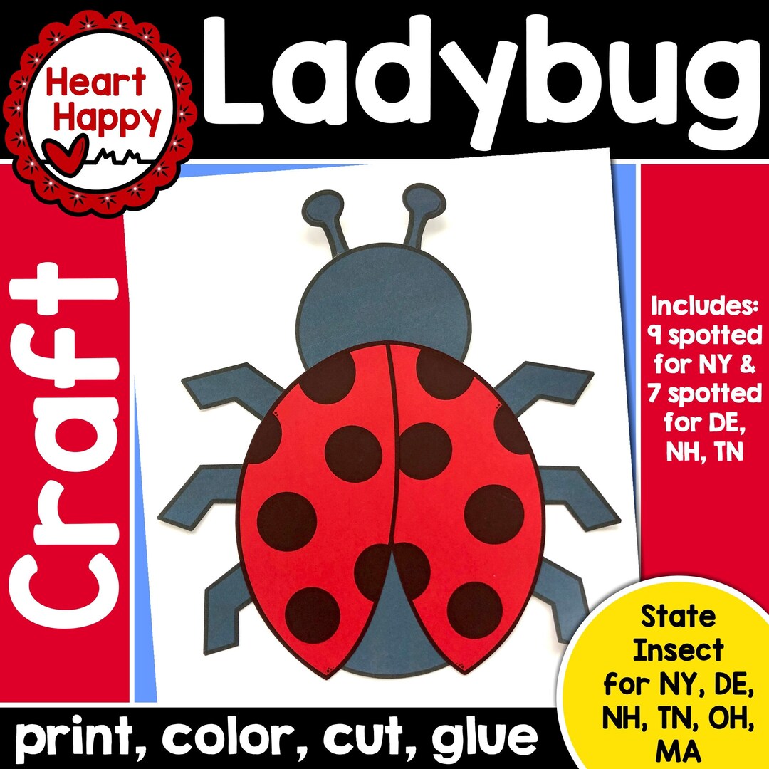 Printable Kids Ladybug Craft Template Bug Craft Insect - Etsy
