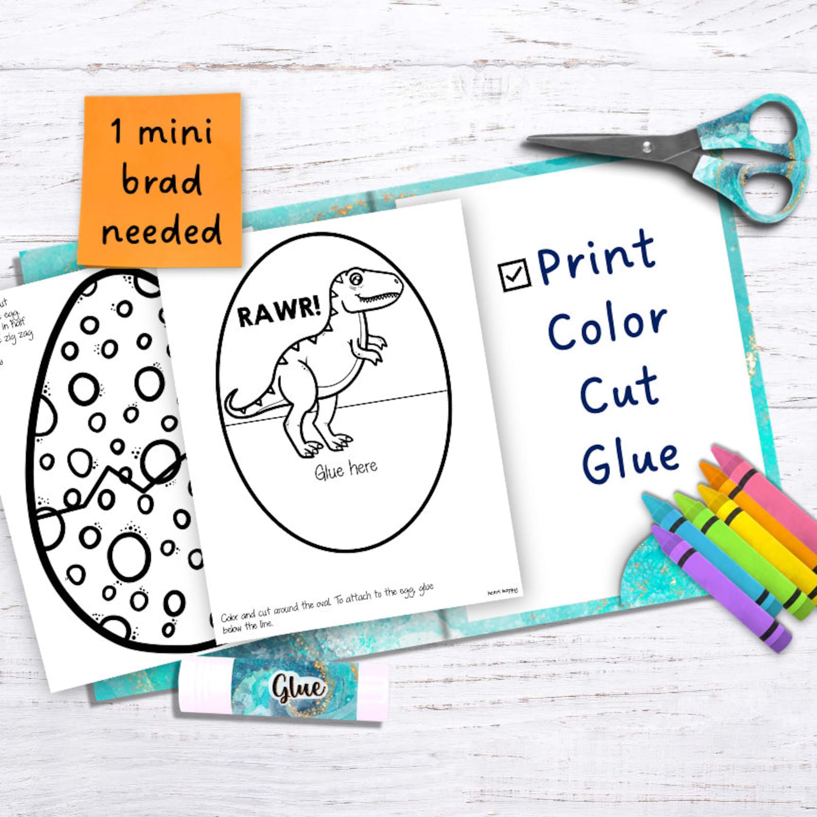 Dinosaur Egg, Kids Printable Craft Template, Easter Craft, Homeschool ...