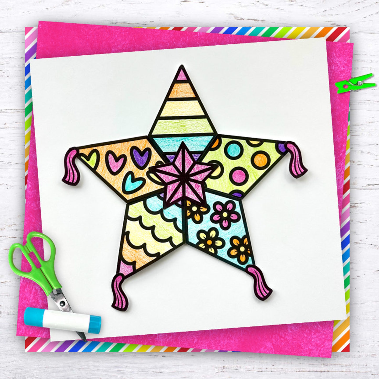 Star Craft, Kids Printable Craft Template, Pinata, Cinco De Mayo ...