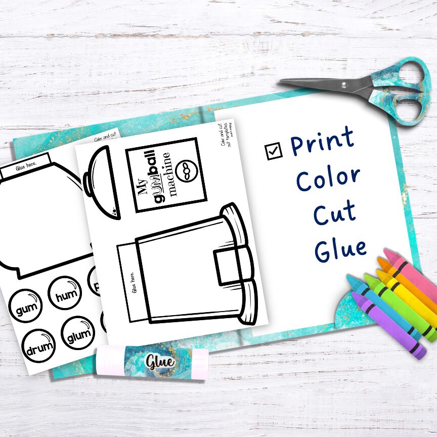 Gumball Umball Machine Short U Craft UM Word Family - Etsy