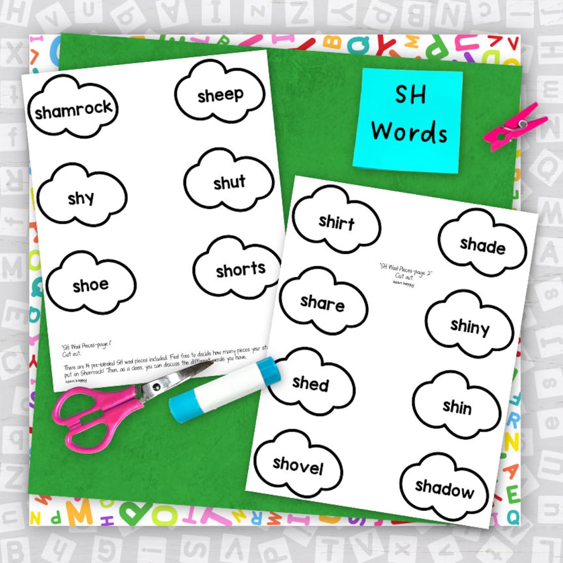 SH Digraph Craft, Kids Printable Craft Template, Sheep Craft, Phonics ...