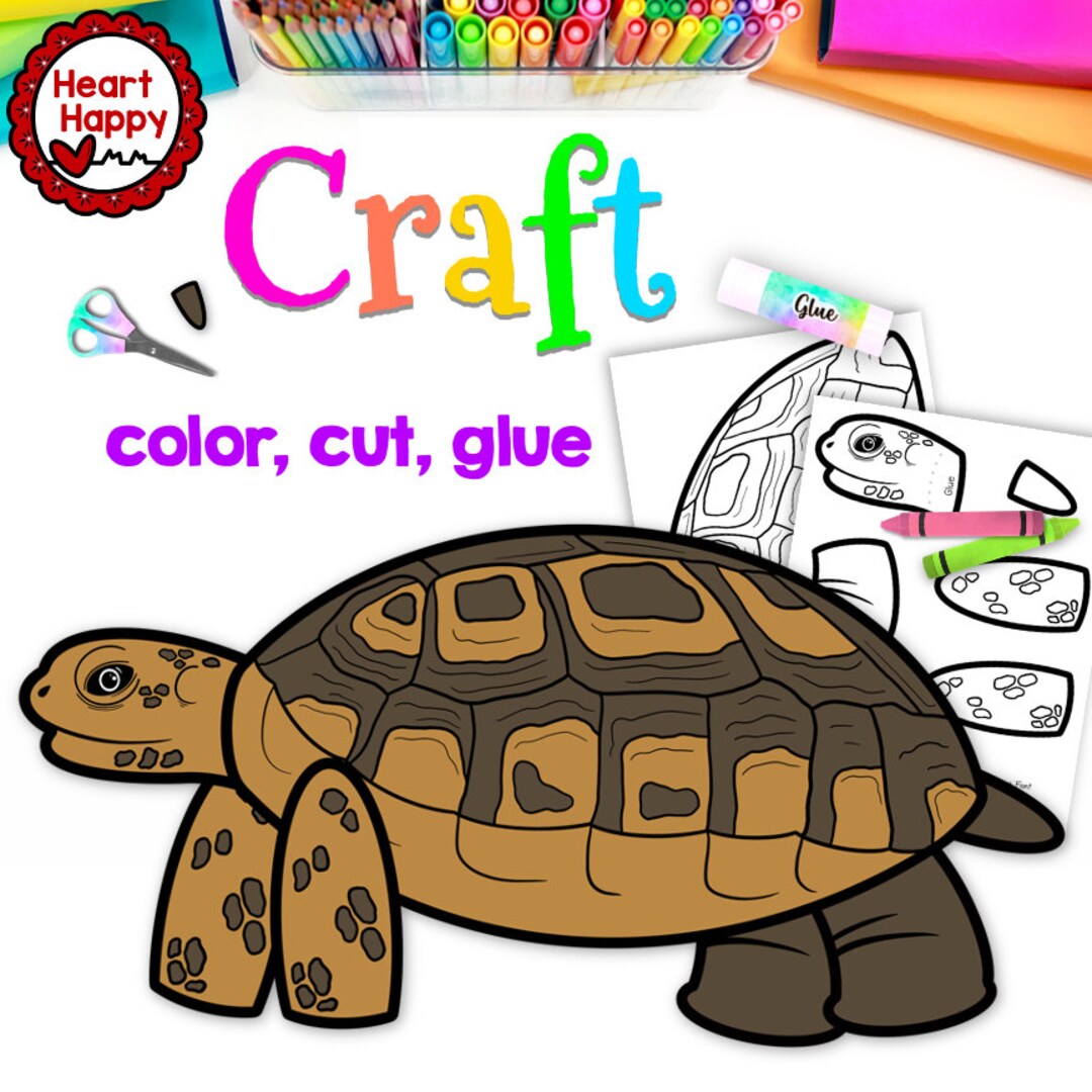 Tortoise Craft, Kids Printable Craft Template, Summer, Desert, State ...