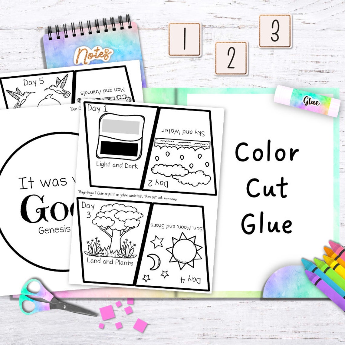 Religious Kids Printable Craft Template, Creation, Sunday School, VBS ...