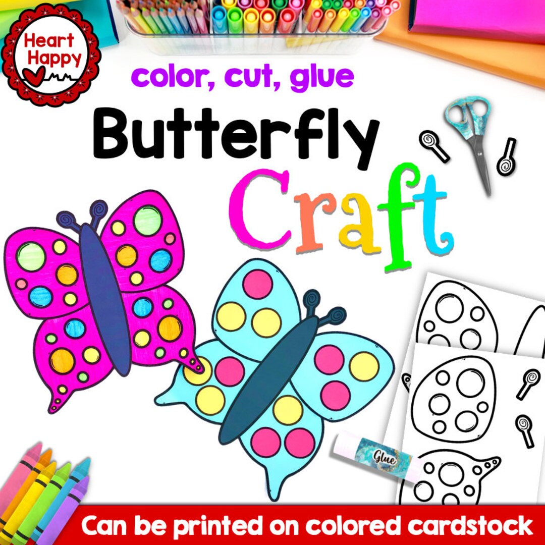 Printable Kids Butterfly Craft Template, Insect Craft, Spring Craft ...