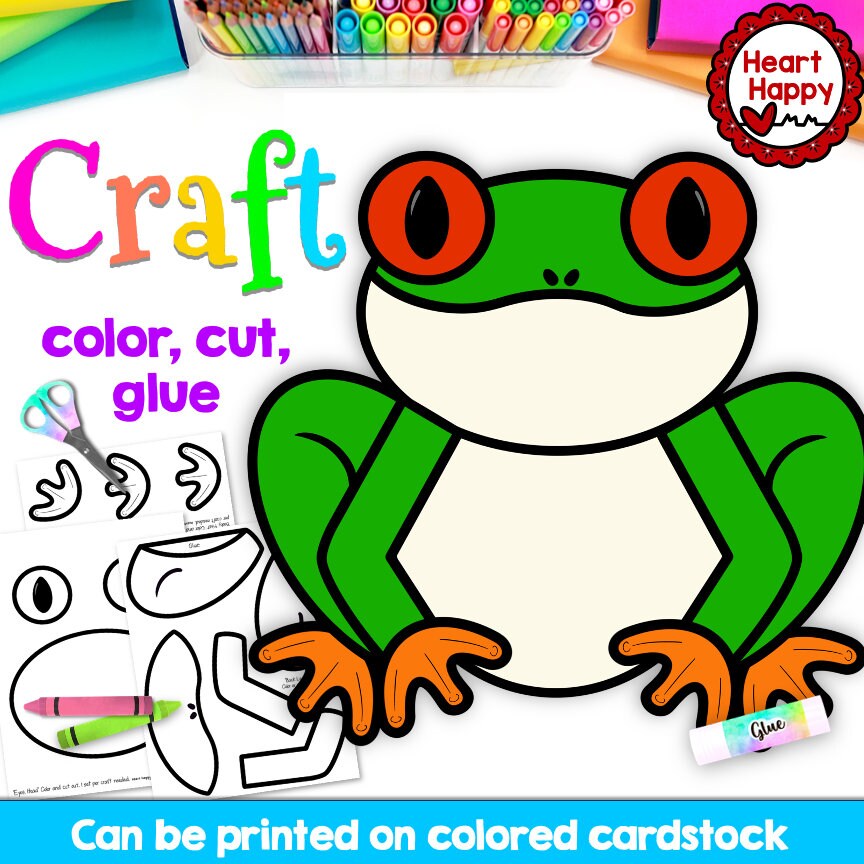 Red Eyed Tree Frog Craft, Kids Printable Craft Template, Zoo Animals ...