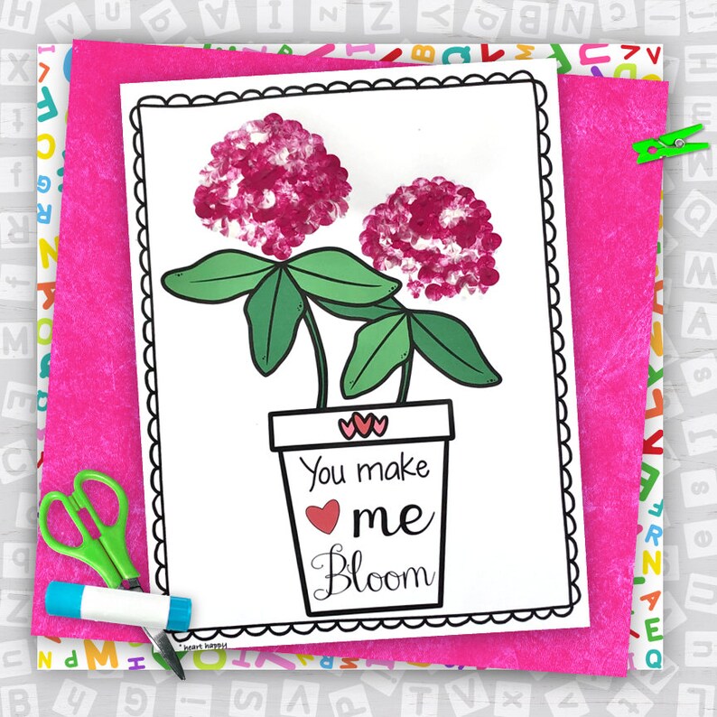 Red Clover Kids Printable Craft Template, Vermont State Symbol, Finger ...