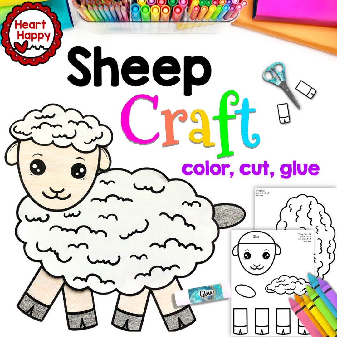 Sheep Craft, Lamb Craft, Kids Printable Template, Farm Animals, Spring ...