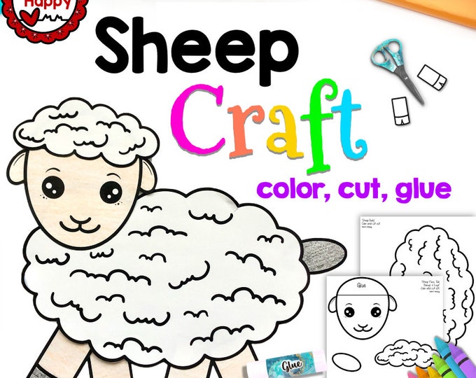Lamb Craft Template | Farm Animal Activities | Easter Spring Paper Bag ...