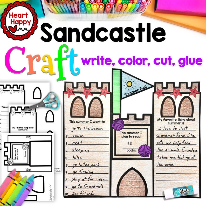 Sandcastle Craft, Kids Printable Craft Template, Summer Craft, End of ...