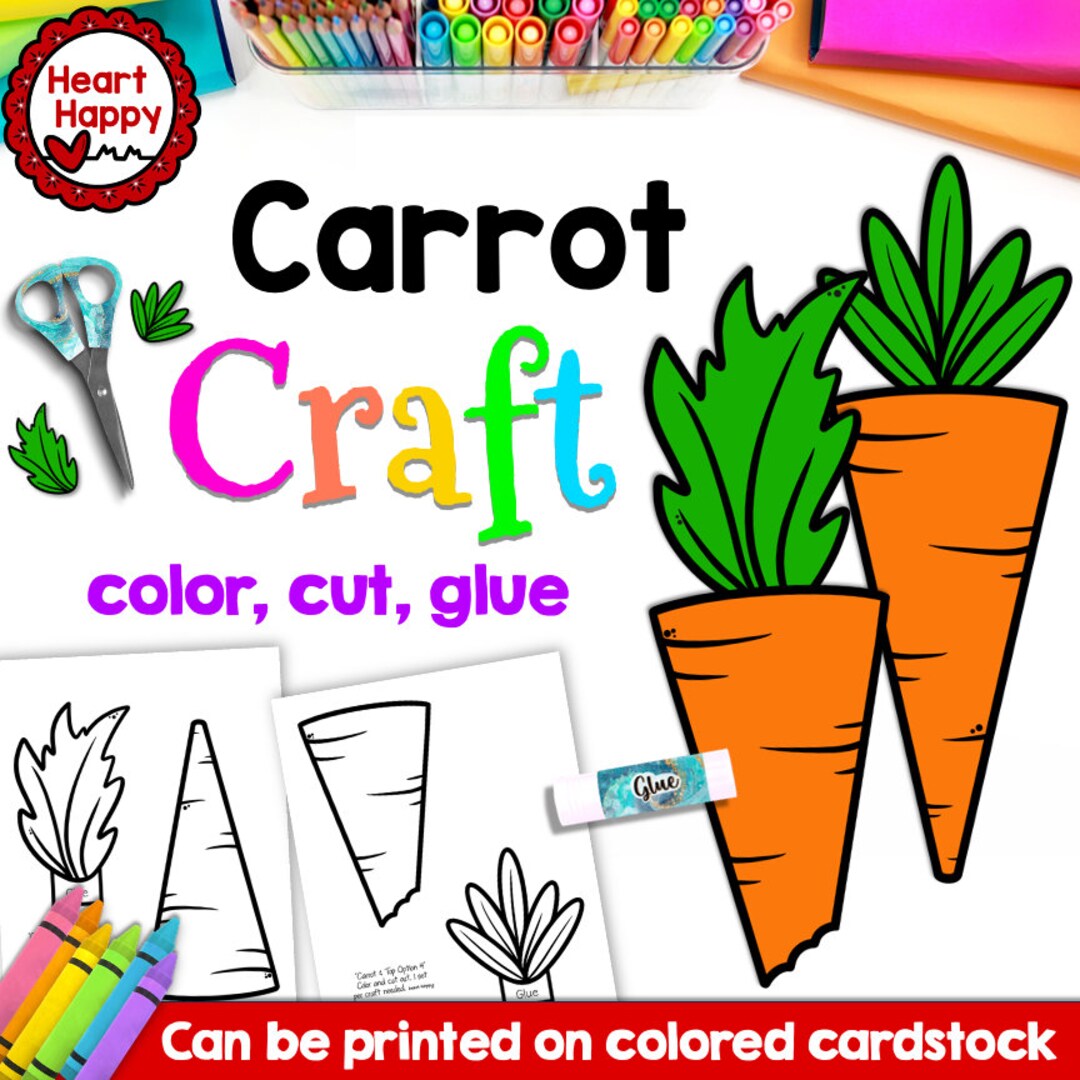 Carrot Craft, Kids Printable Craft Template, Vegetable Craft, Nutrition ...