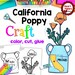 Poppy Craft, Kids Printable Craft Template, California Craft, Mother's ...