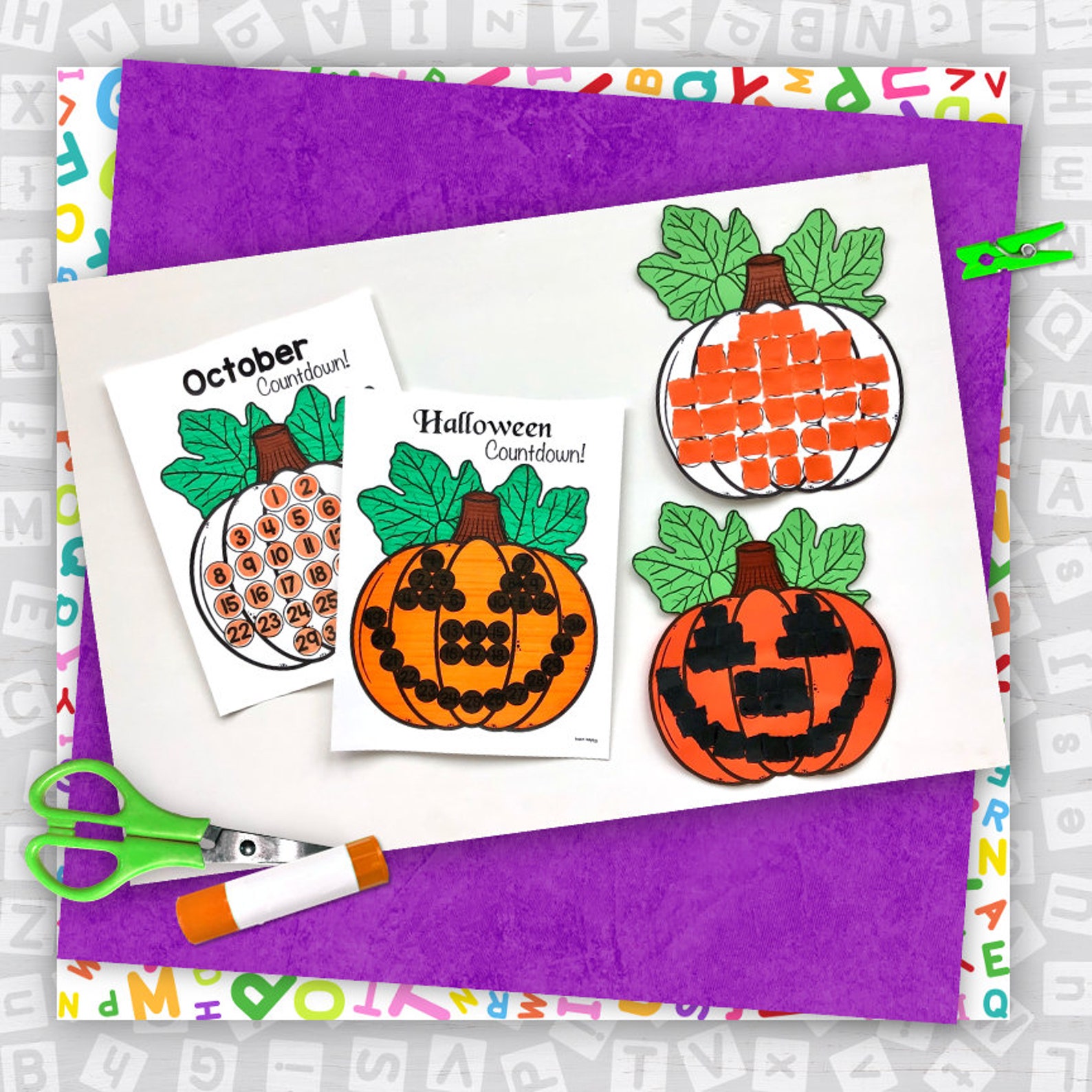 Halloween Pumpkin Craft, Kids Printable Craft Template, Fall Craft ...
