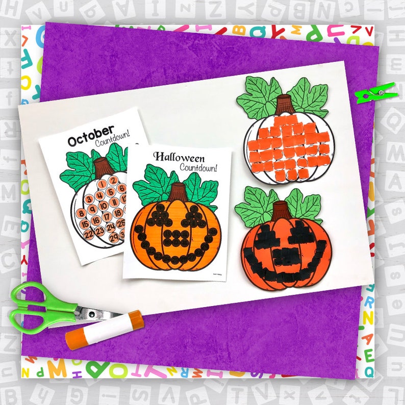 Halloween Pumpkin Craft, Kids Printable Craft Template, Fall Craft ...