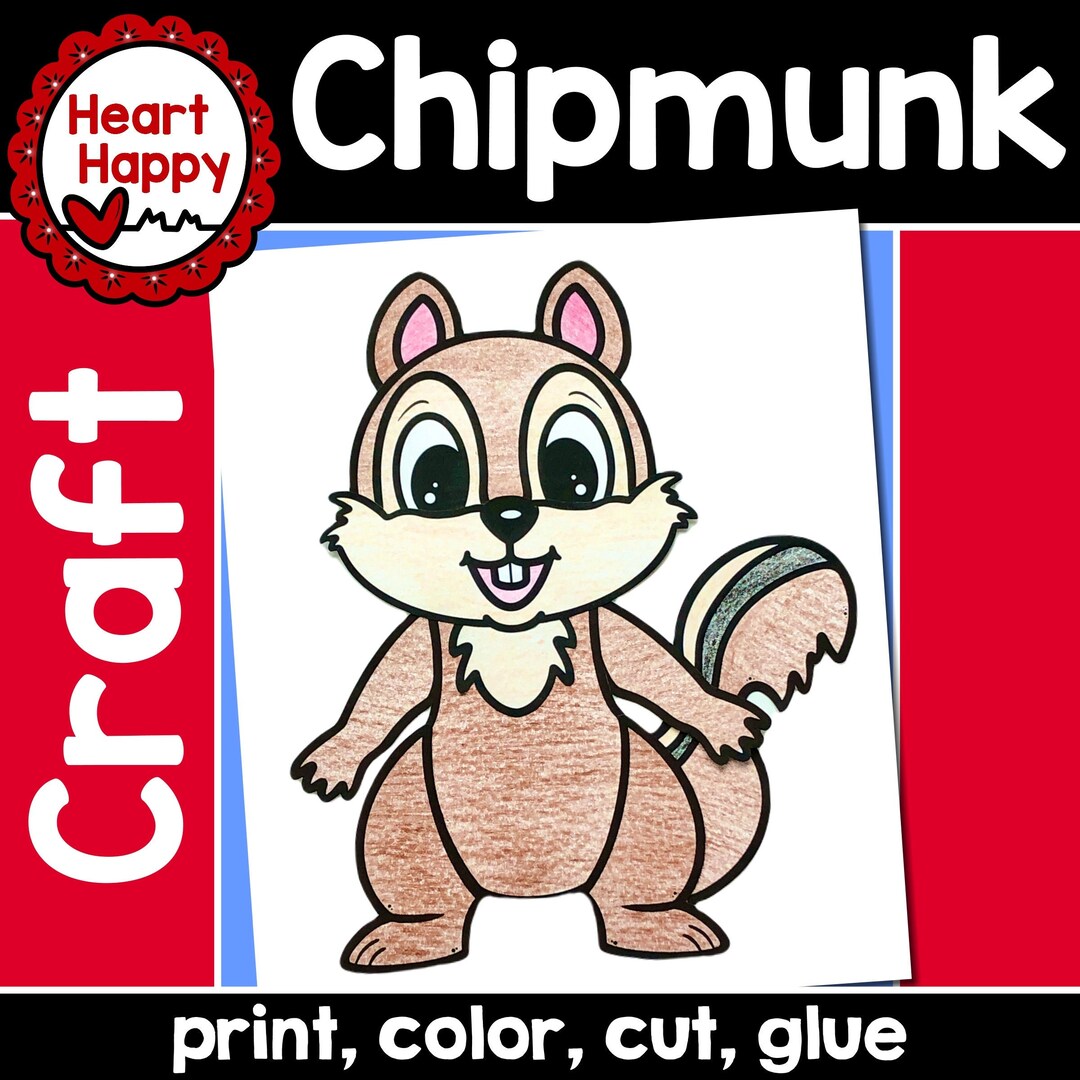 Printable Kids Chipmunk Craft Template Forest Animals - Etsy