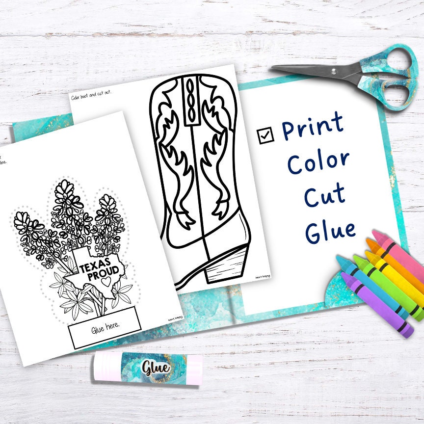 Bluebonnet Craft, Kids Printable Craft Template, Texas Craft, Mother's ...