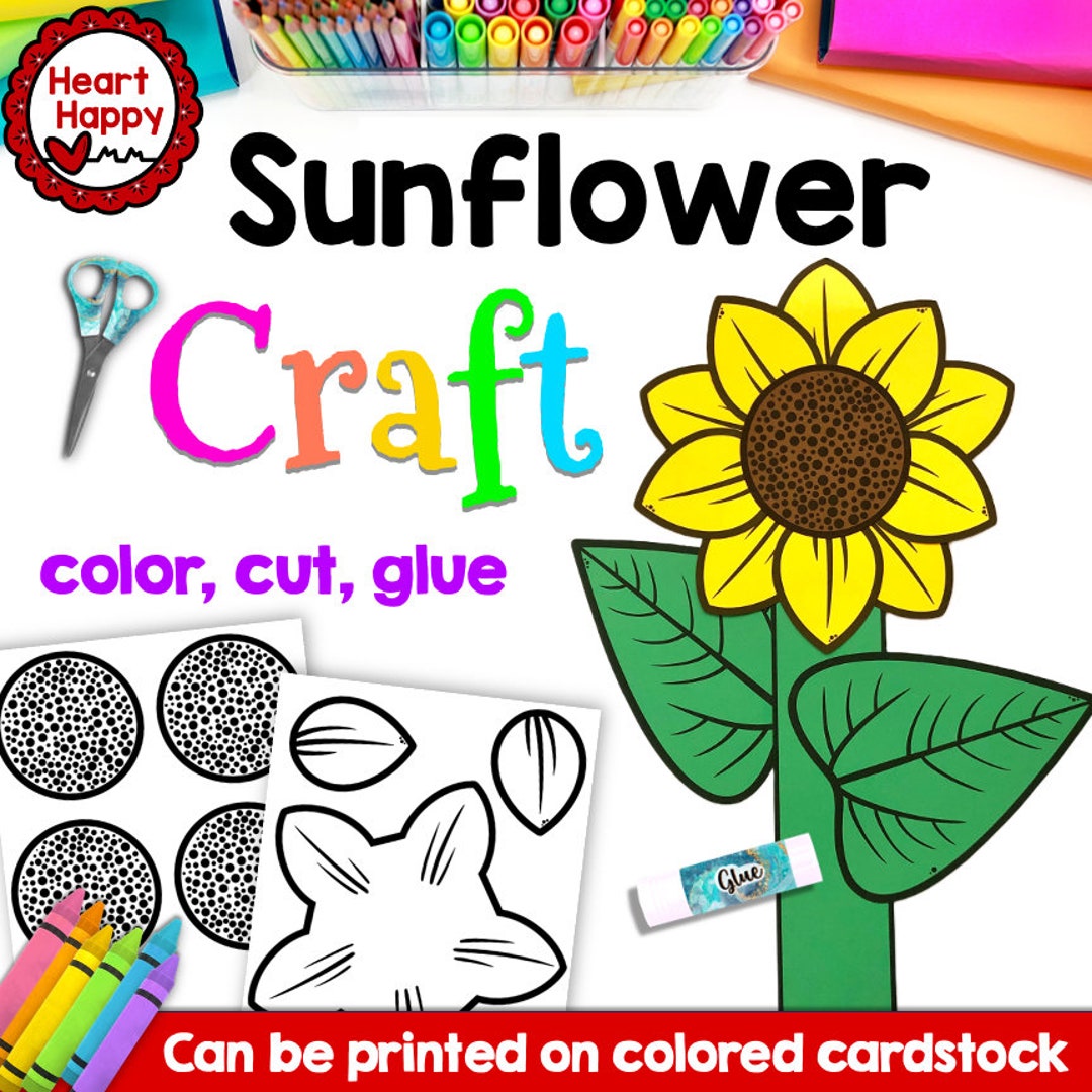 Sunflower Craft, Printable Kids Template, Garden Craft, Flower Craft ...