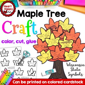 Wisconsin State Symbols, Sugar Maple Tree, Kids Printable Craft ...