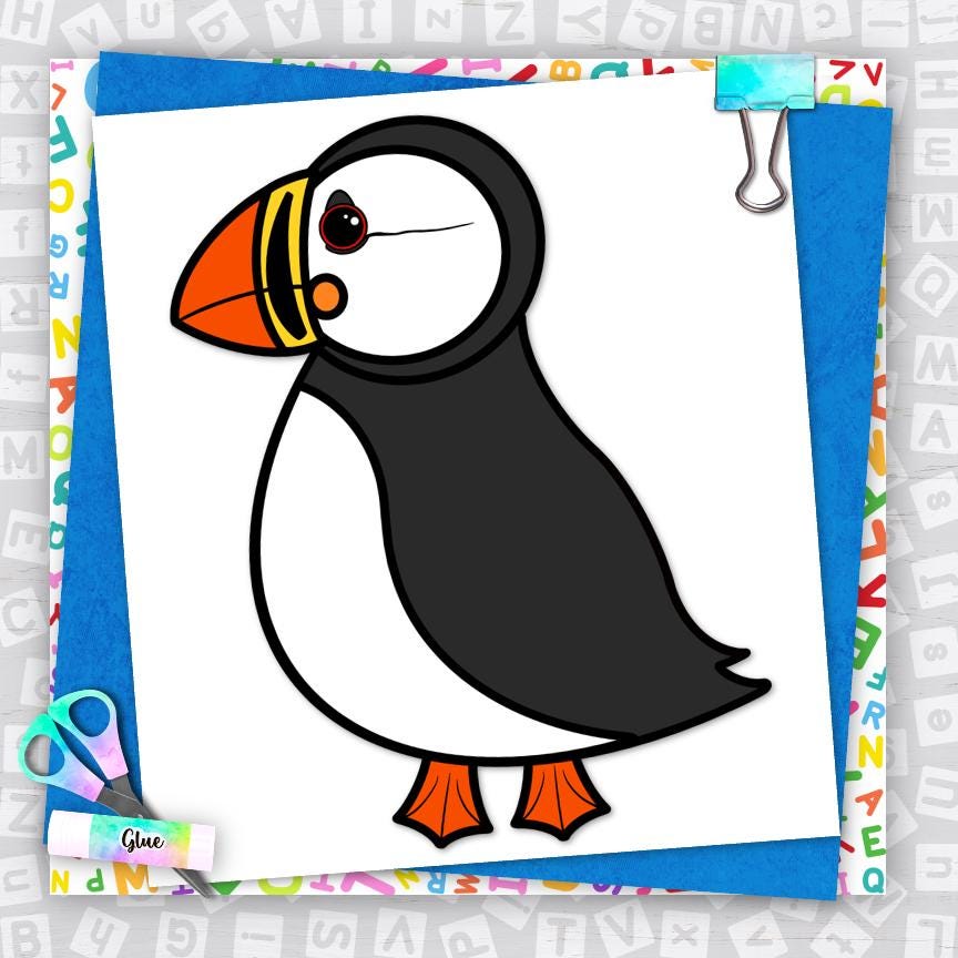 Puffin Craft, Kids Printable Craft Template, Letter P, Arctic Animals ...