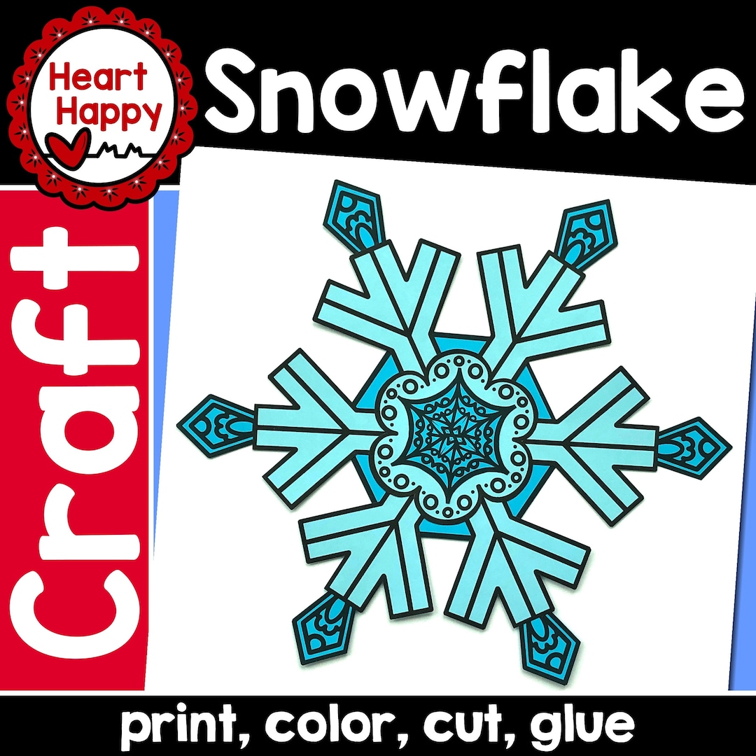 Snowflake Kids Printable Craft Template Winter Craft - Etsy