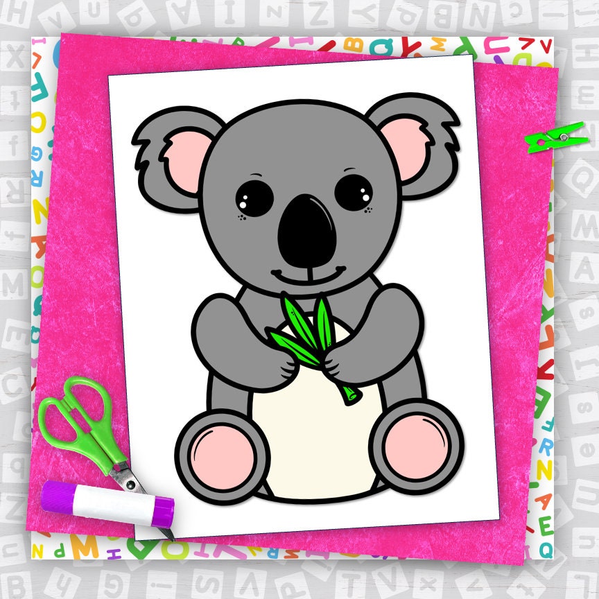 Koala Bear Craft, Kids Printable Craft Template, Zoo Animal Craft ...