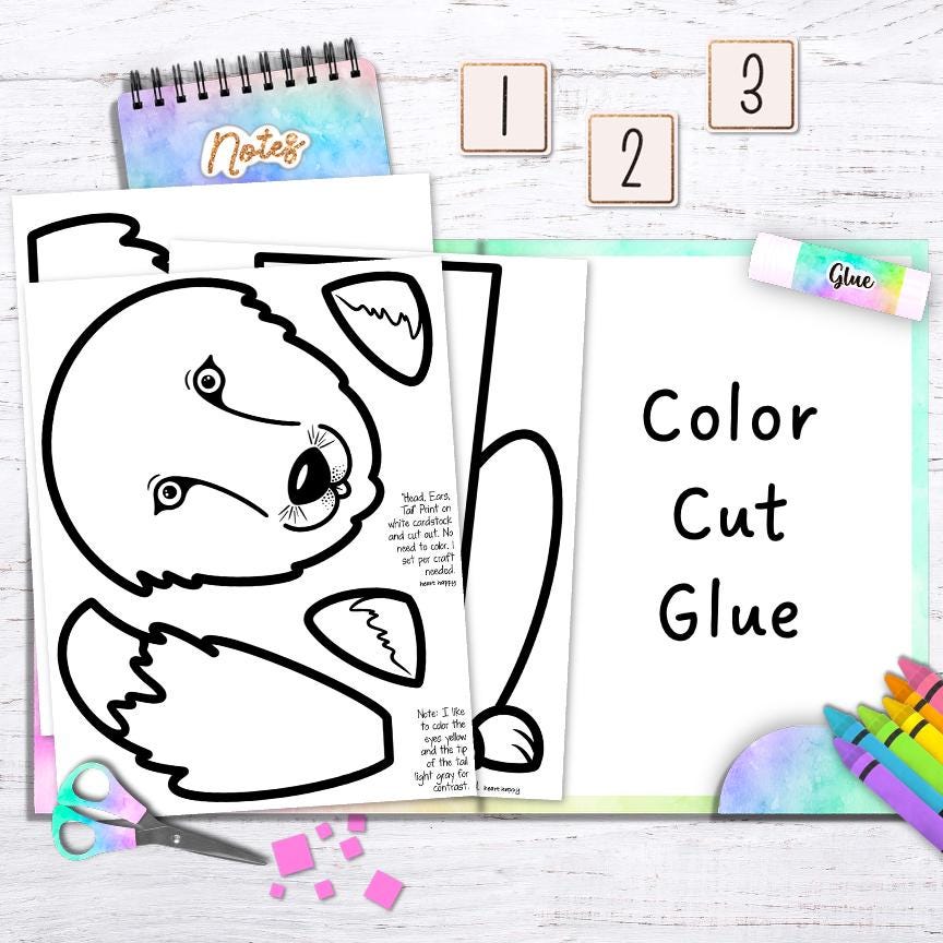 Arctic Wolf Craft, Kids Printable Craft Template, Arctic Animals ...