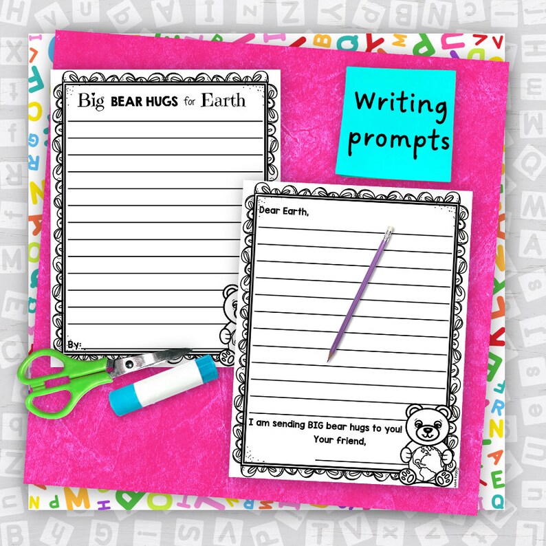 Earth Day Bear Hug Craft, Kids Printable Craft Template, Spring Craft ...